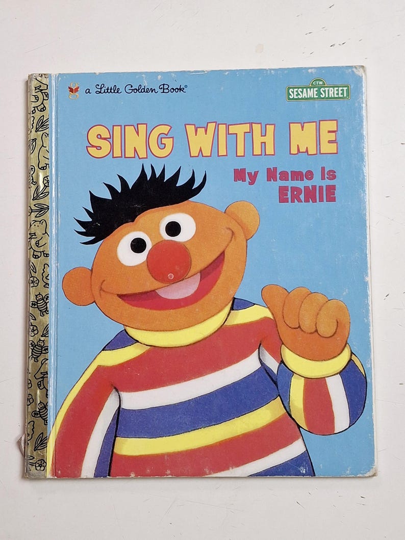 Sesame Street Sing With Me My Name is Ernie Vintage Kids Little Golden ...