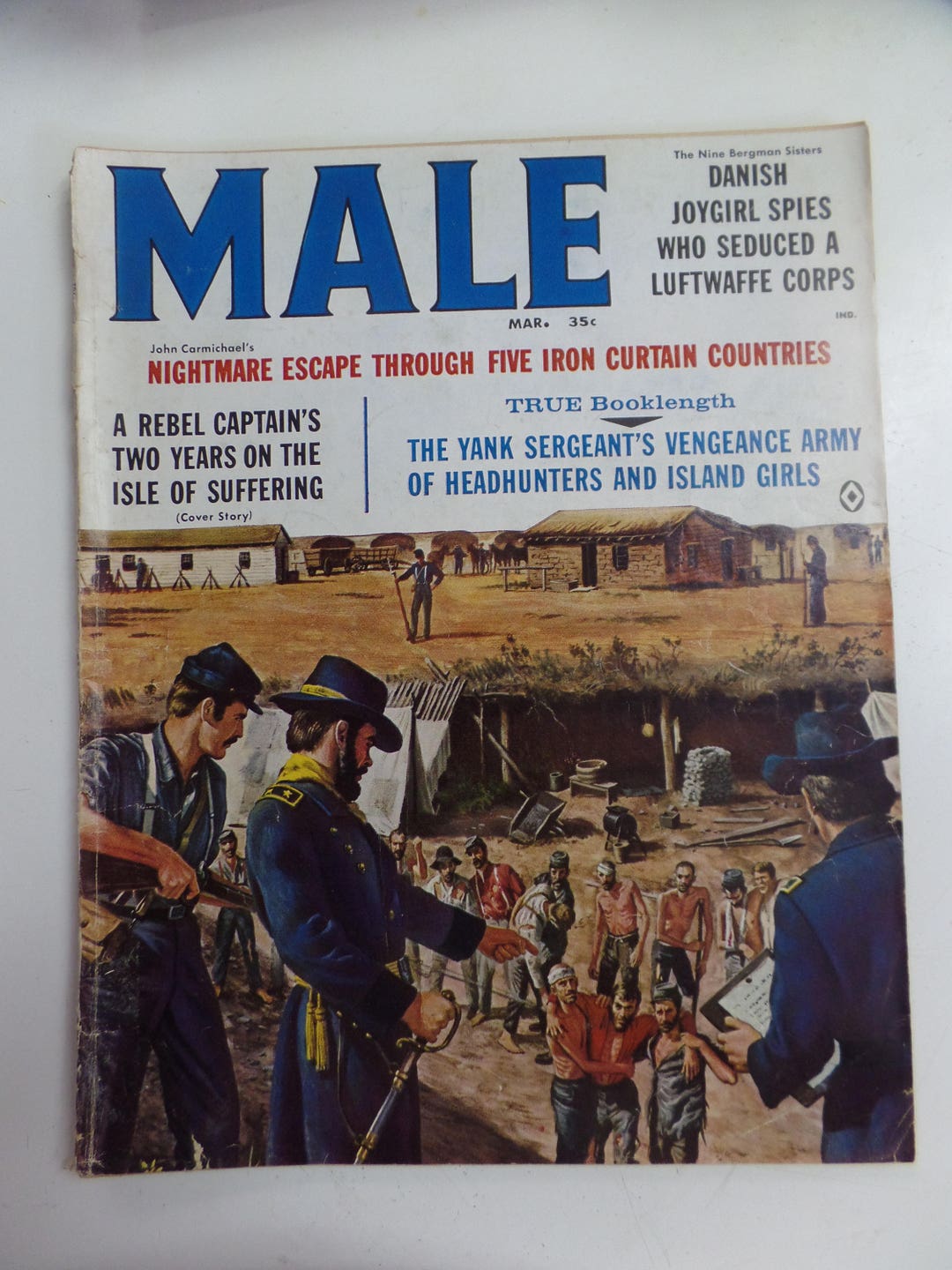 Male Magazine March 1961 Vintage Pulp Men's Adventure Stag Mag Civil ...