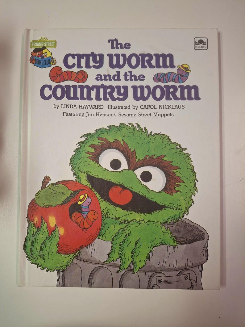 Sesame Street Book Club the City Worm and the Country Worm Golden Press ...