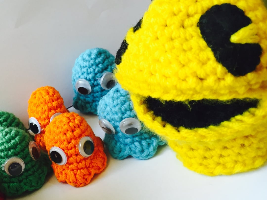 PAC-MAN and Ghost Puppets/crochet Pattern/hand Puppets/finger Puppets ...