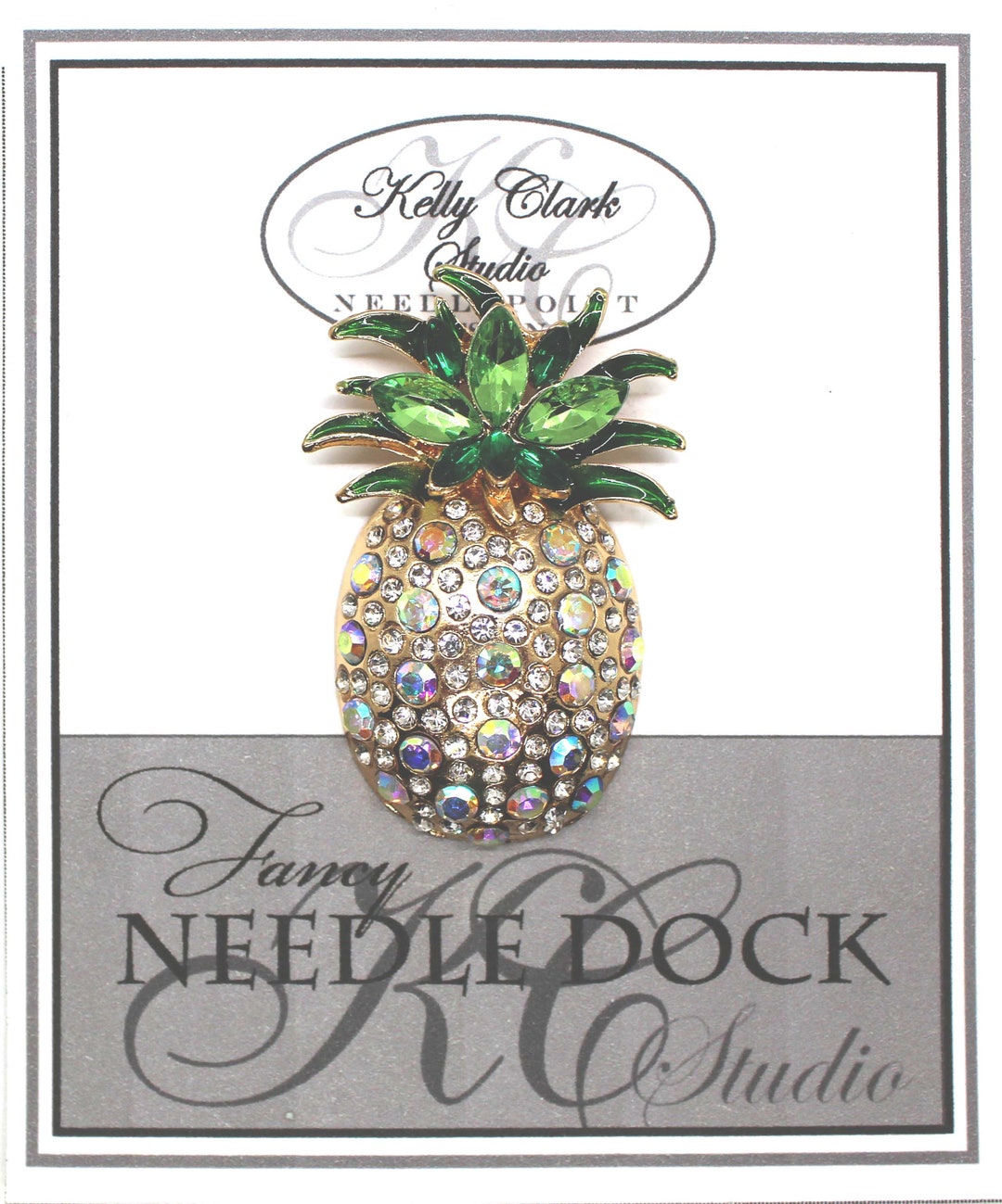 Crystal Pineapple Needle Minder: White Gold-tone Needle Dock - Etsy
