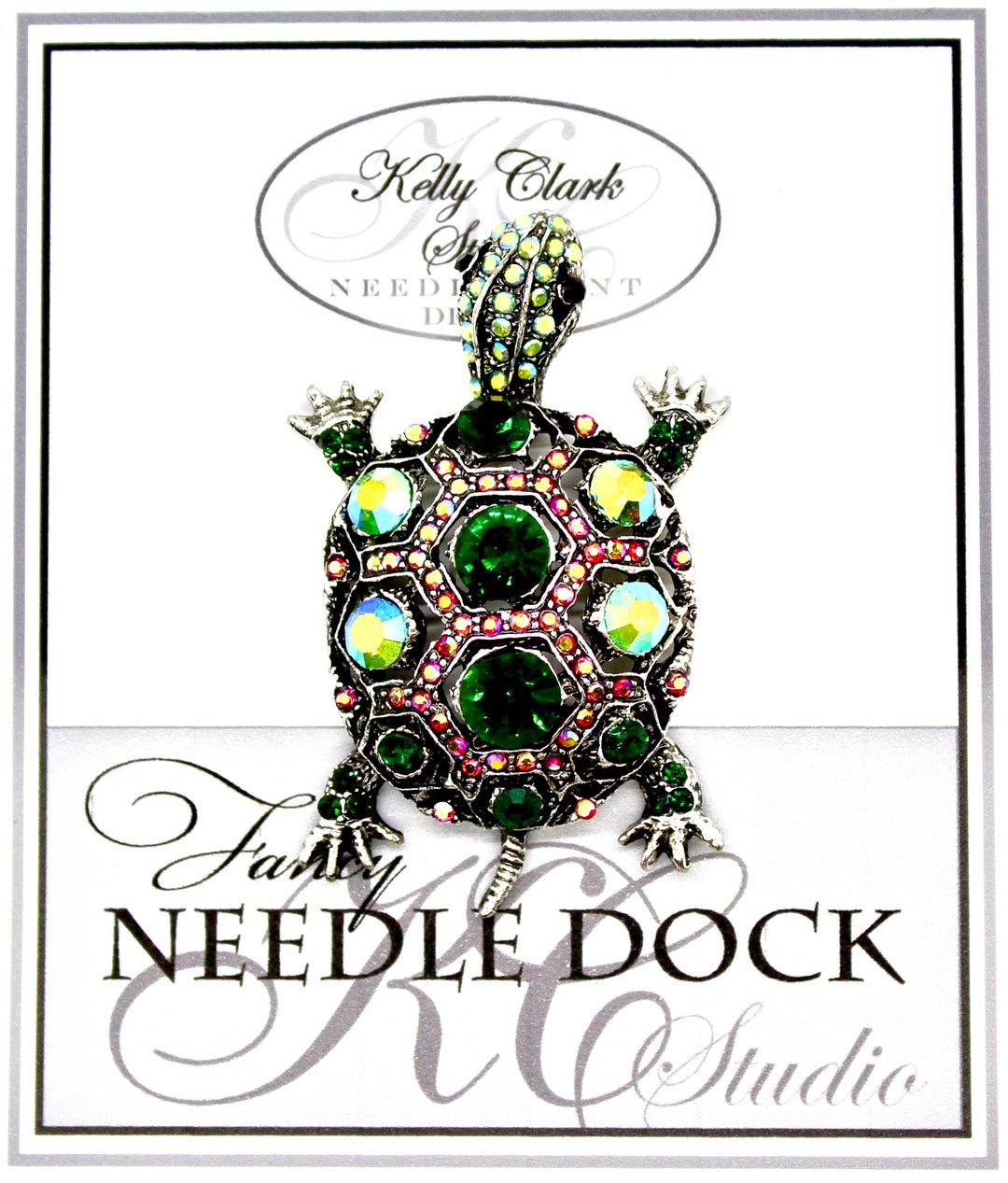 Green & Pink Turtle Needle Dock, Canvas Magnet, Needle Minder, Needle ...