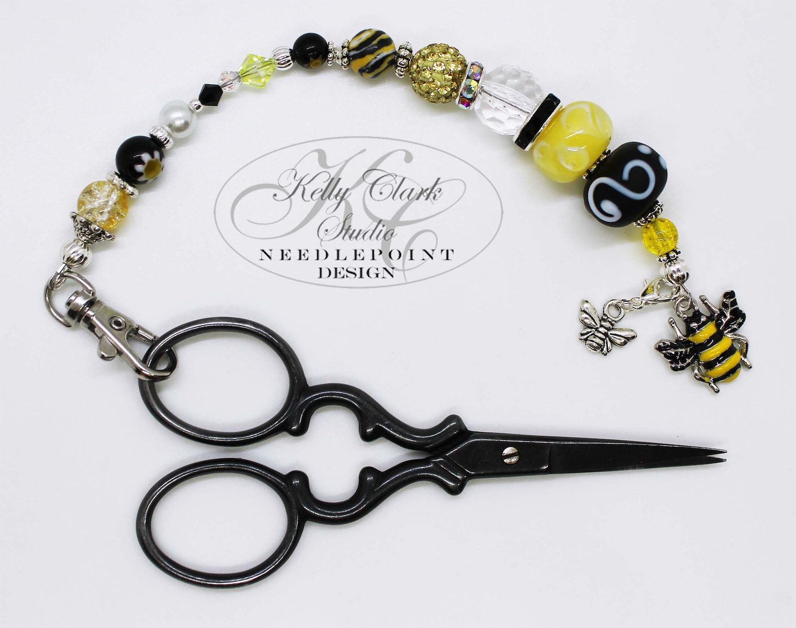 Enameled Bumble Bee Scissor Fob - Etsy