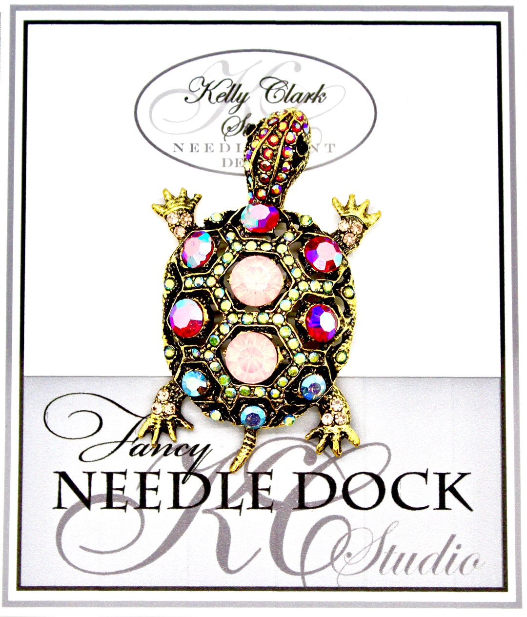 Pink Turtle Needle Dock, Canvas Magnet, Needle Minder, Needle Garage - Etsy