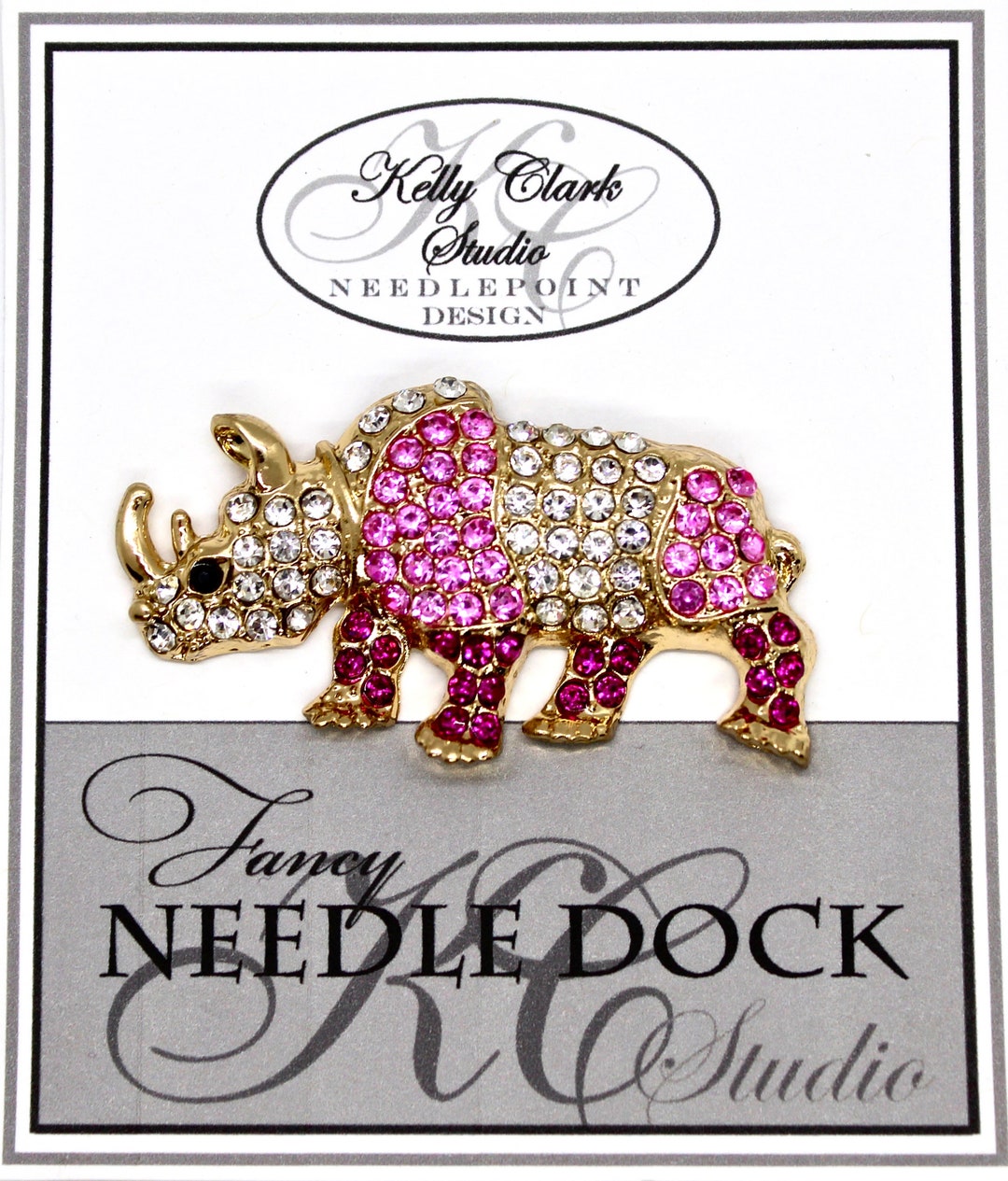 Pink Rhino Needle Dock, Canvas Magnet, Needle Minder, Needle Garage - Etsy