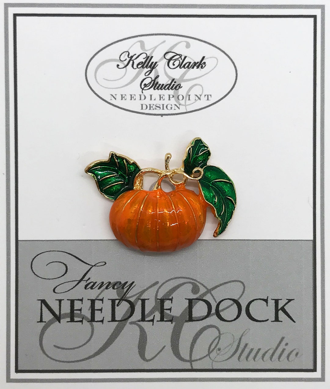 Pumpkin Needle Minder: Enameled Canvas Magnet, Needle Dock - Etsy