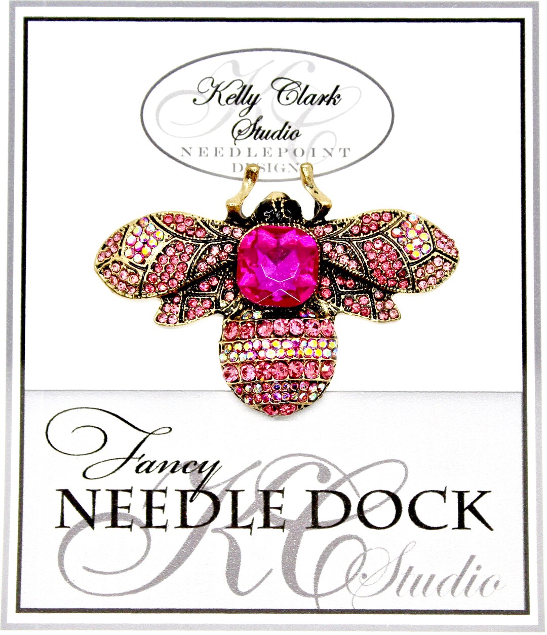 Fuchsia Queen Bee Needle Minder: Swarovski Crystal Needle Dock - Etsy