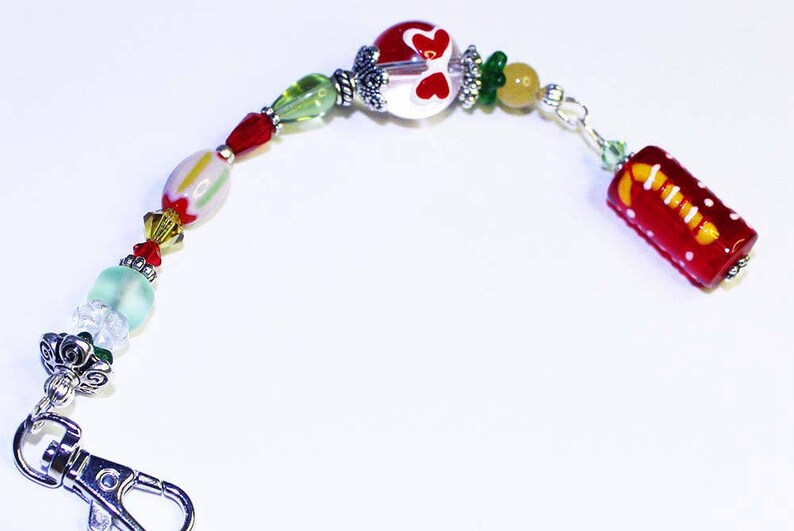 Red Candy Cane Scissor Fob - Etsy