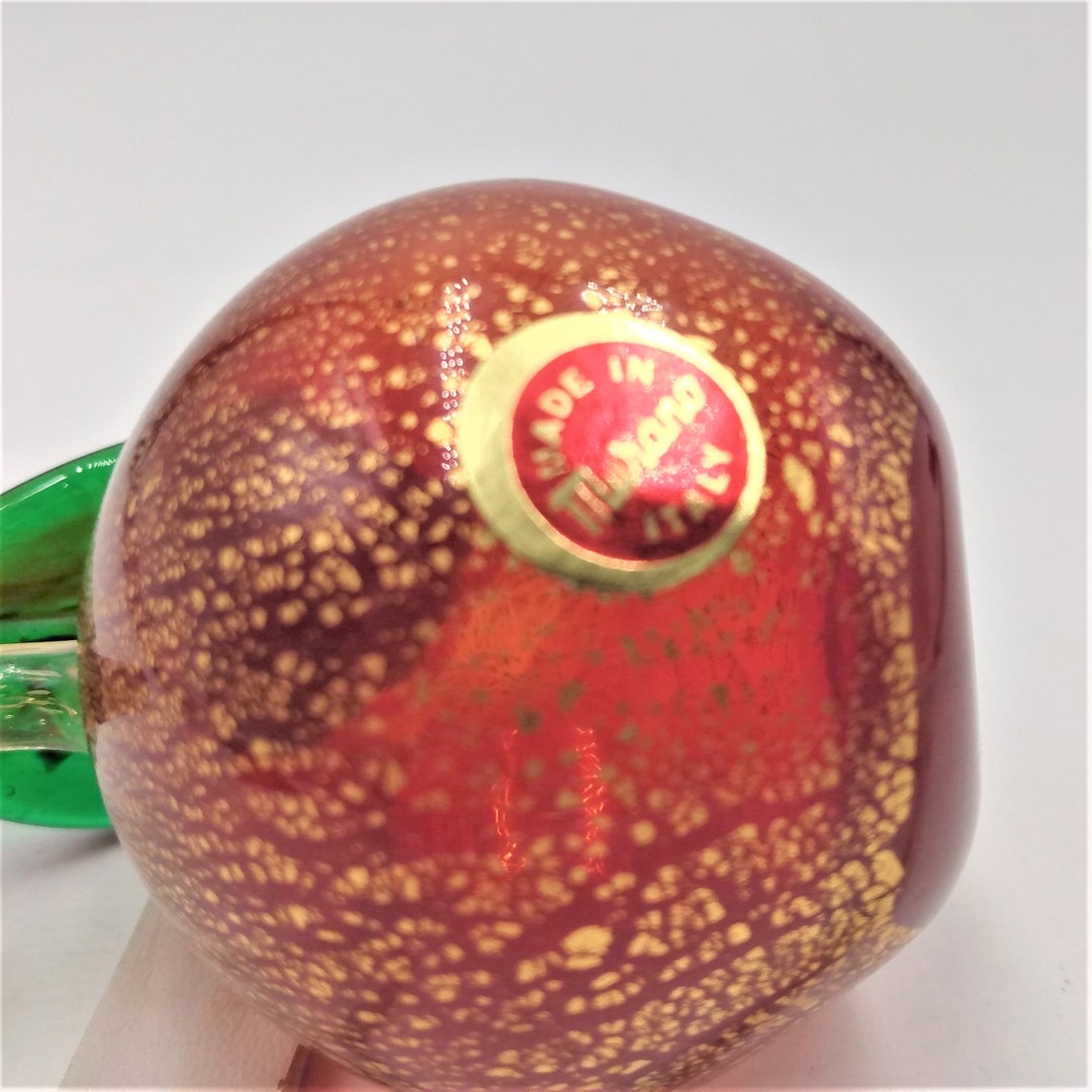 Hand Blown Murano Glass Apple With Gold Overlay, Made in Italy - Etsy