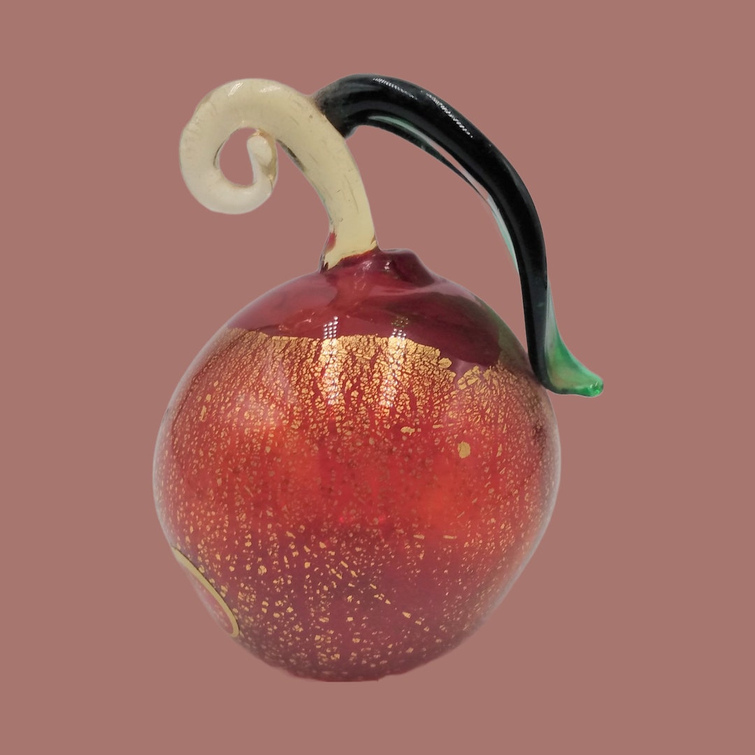 Murano Hand Blown Glass Apple With Gold Overlay, Made in Italy - Etsy