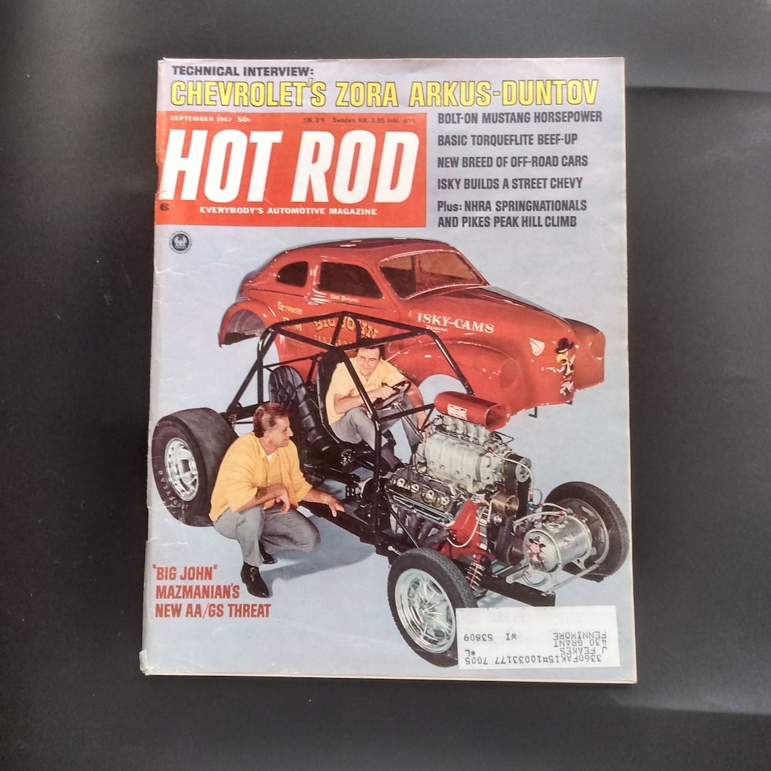 HOT ROD September 1967 Magazine, Great Gift for Dad and Grampa. Original Price 50 Cents!!! - Etsy
