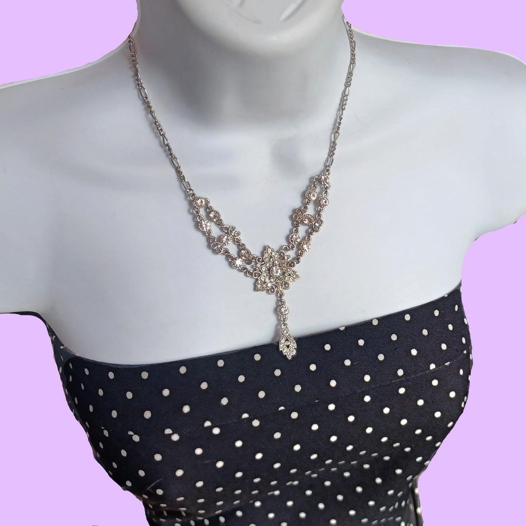 Vintage Bijoux Terner Sparkling Rhinestone Silver Tone Necklace - Etsy