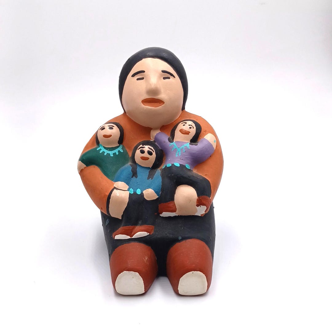 Vintage Native Storyteller Clay Pottery Figurine, Southwest Decor - Etsy