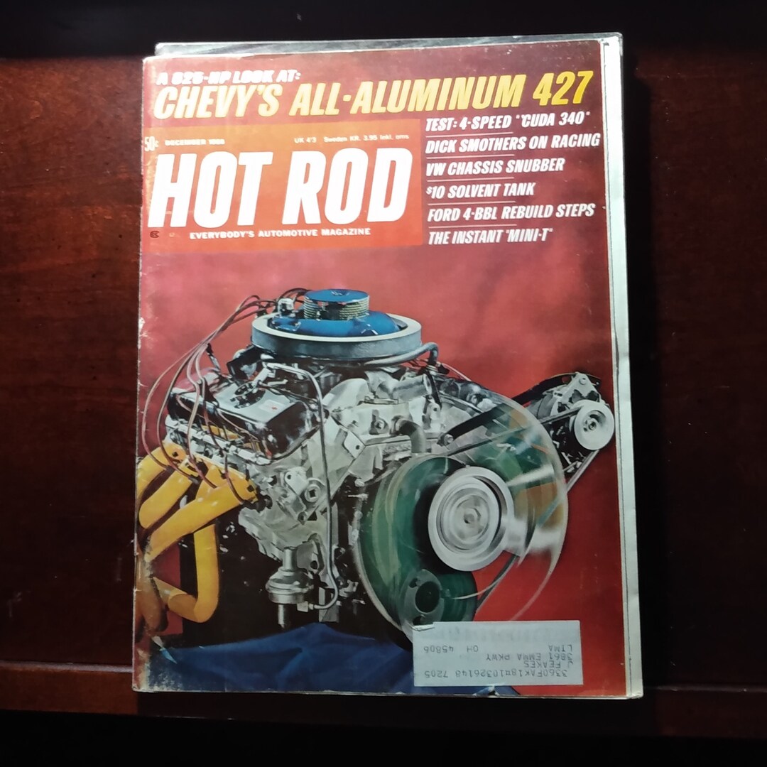 Vintage HOT ROD Magazine December 1968 Great Gift for Dad and - Etsy