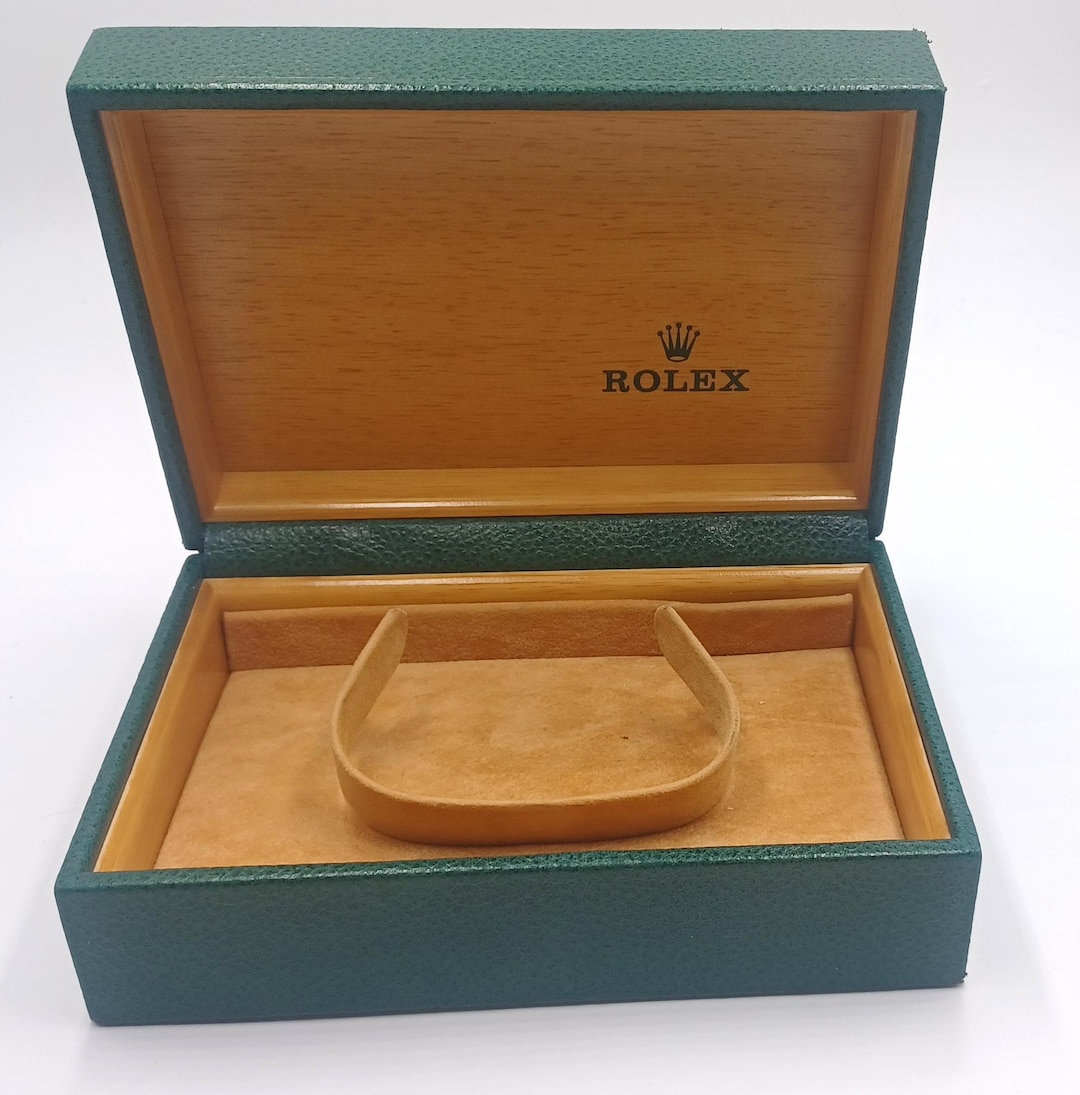 Vintage Rolex Forest Green Leather Wood Lined Watch Box With Suede ...