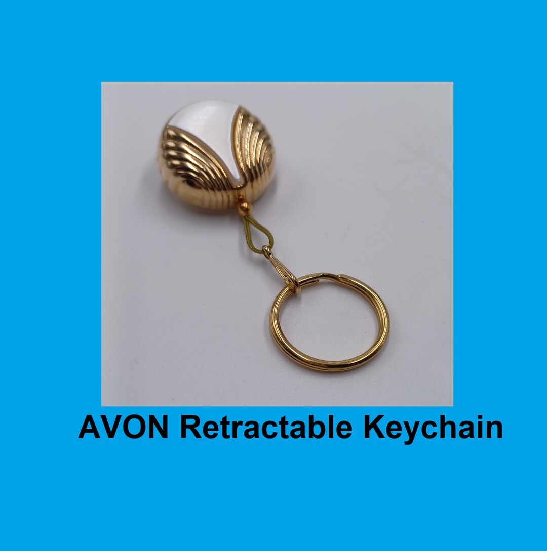 Avon Gold Tone Retractable Keychain-new in Box 1984 - Etsy