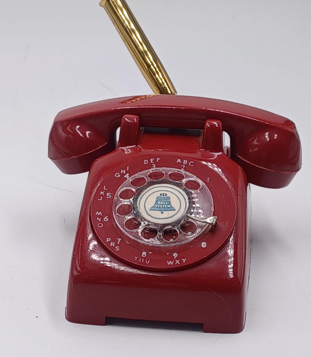 Vintage Maroon Rotary Phone Pen Holder, Advertisement - Etsy