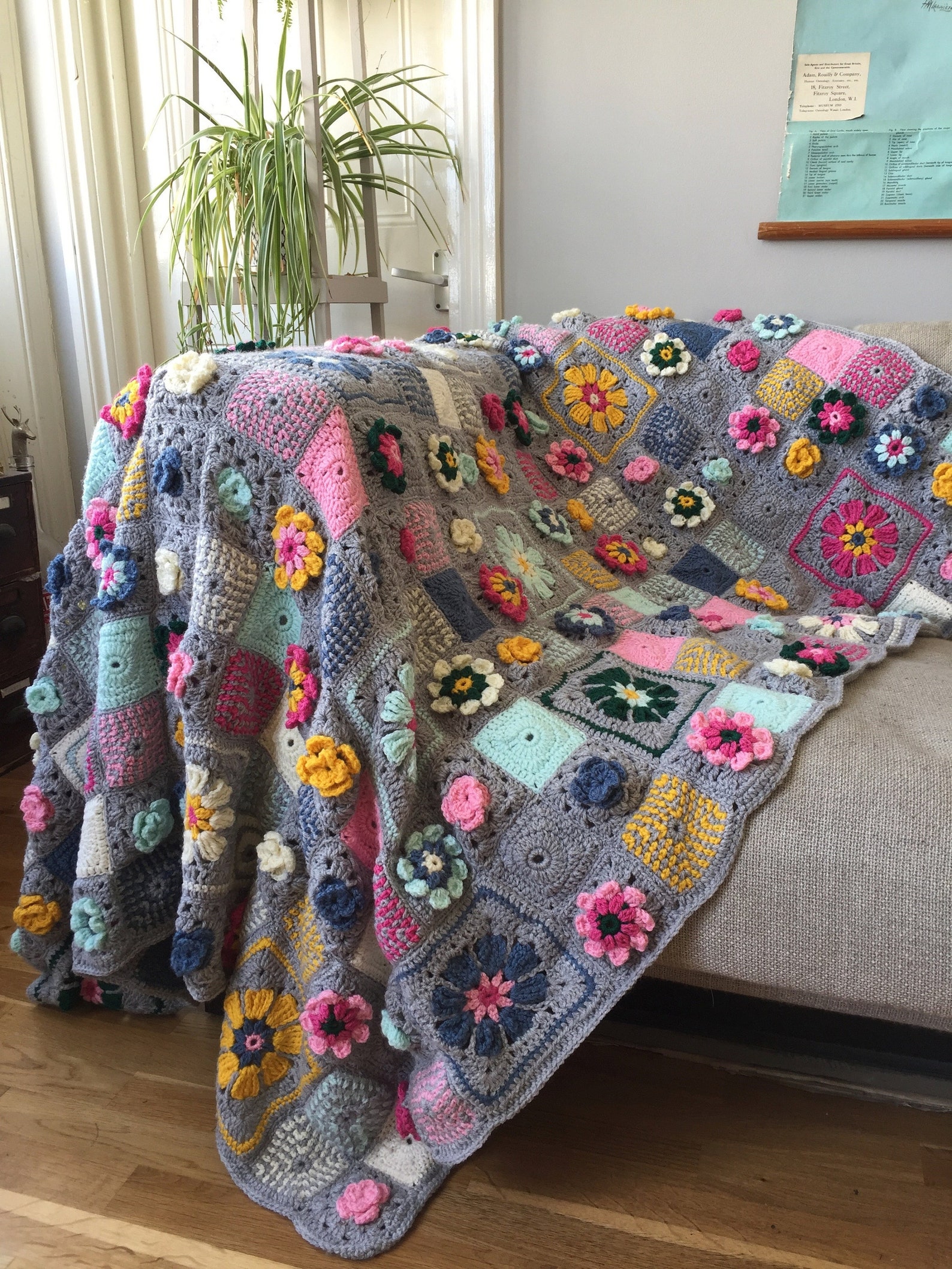 Floral Blanket Crochet Pattern - Etsy