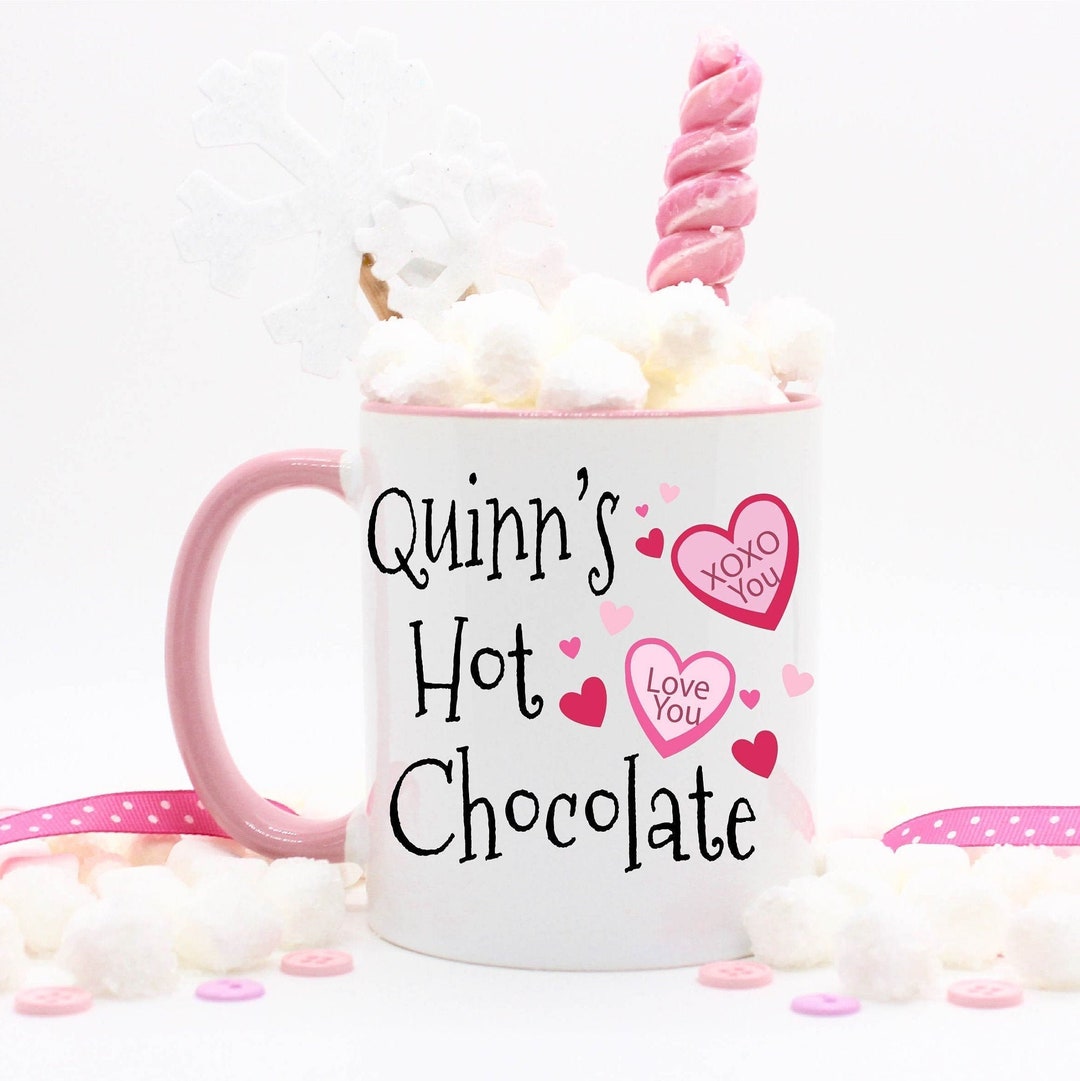Personalized Candy Hearts Valentines Hot Chocolate Mug for Kids Custom ...