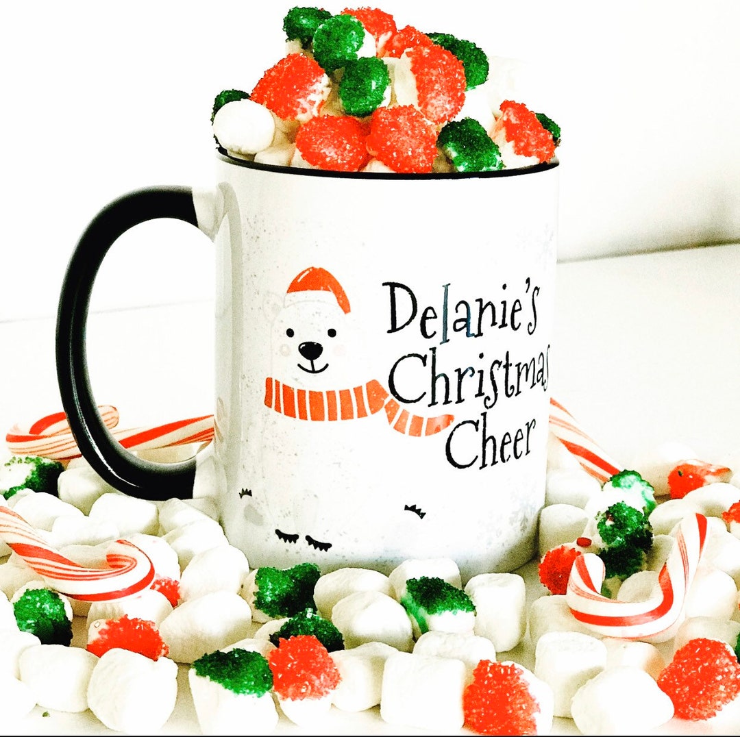 Polar Bear Christmas Cheer Mug | Personalized Monogrammed Christmas ...