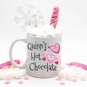 Personalized Candy Hearts Valentines Hot Chocolate Mug for Kids Custom ...
