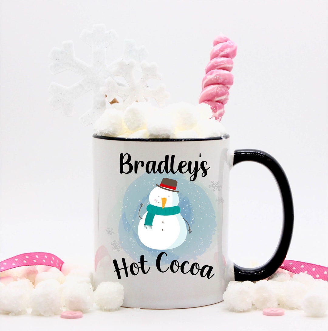 Personalized Snowman Hot Cocoa Mug for Kids boy Snowman Hot Chocolate ...