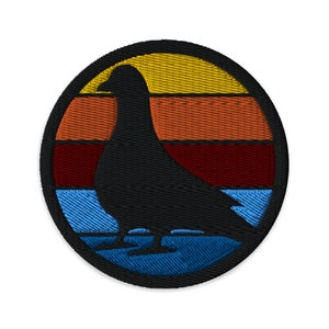 Pigeons Inspired Retro Sunset 3" Embroidered Patch - Pigeons Playing ...
