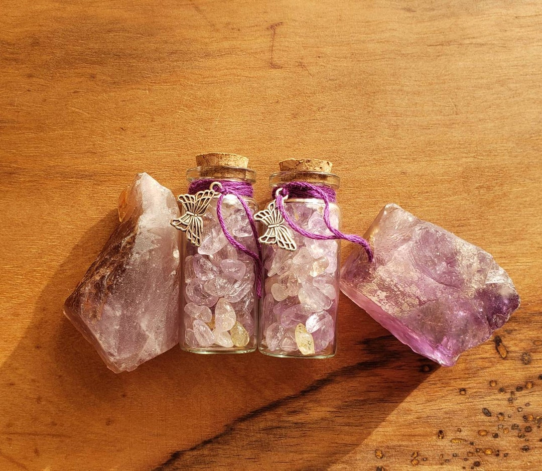 Ametrine Crystal Chips, Bottled Gemstones, Mini Gemstones, Butterfly ...