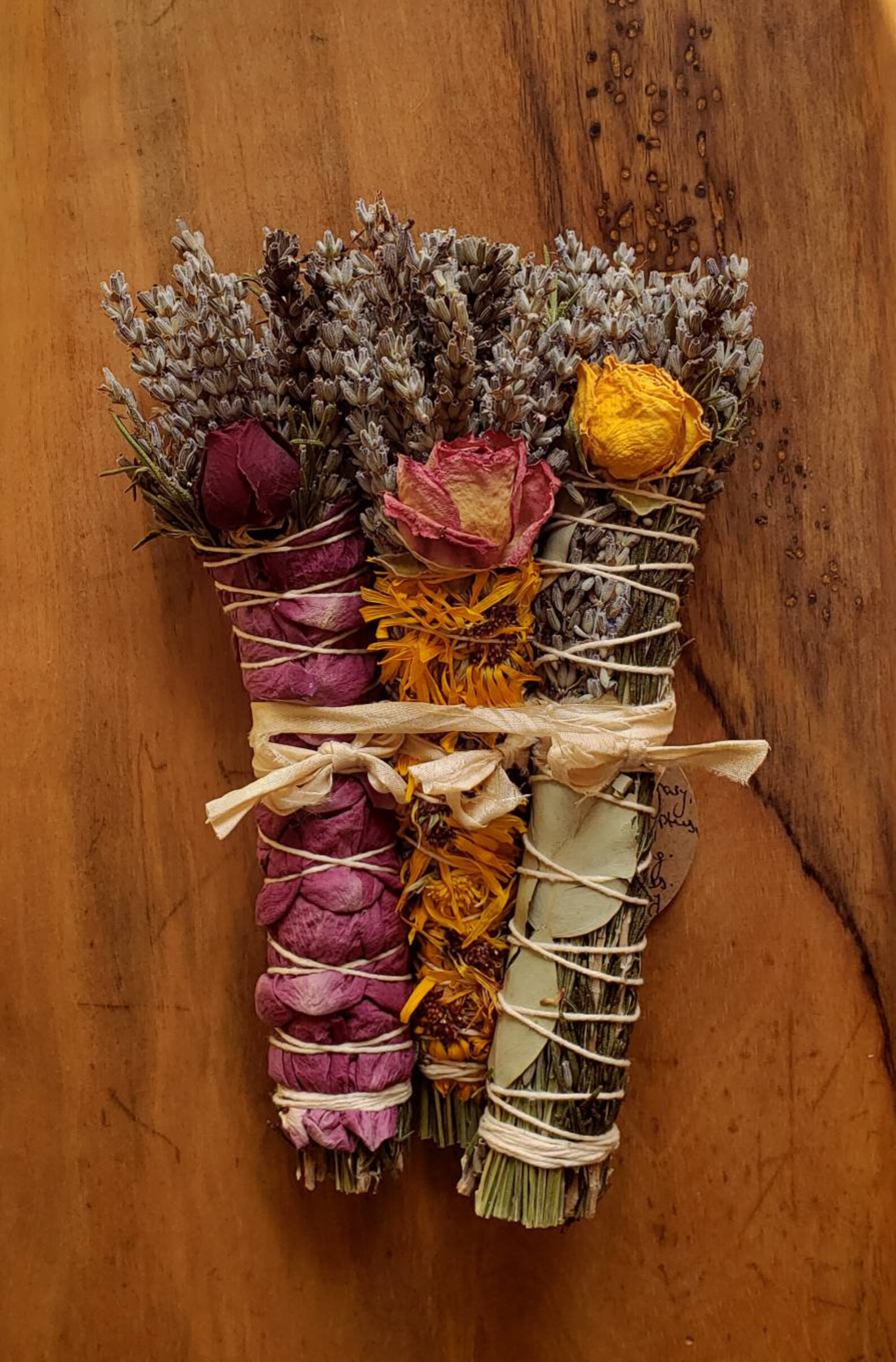 Mini Smoke Cleansing Wand Trio, Rose Smoke Cleanser, Lavender Smoke ...