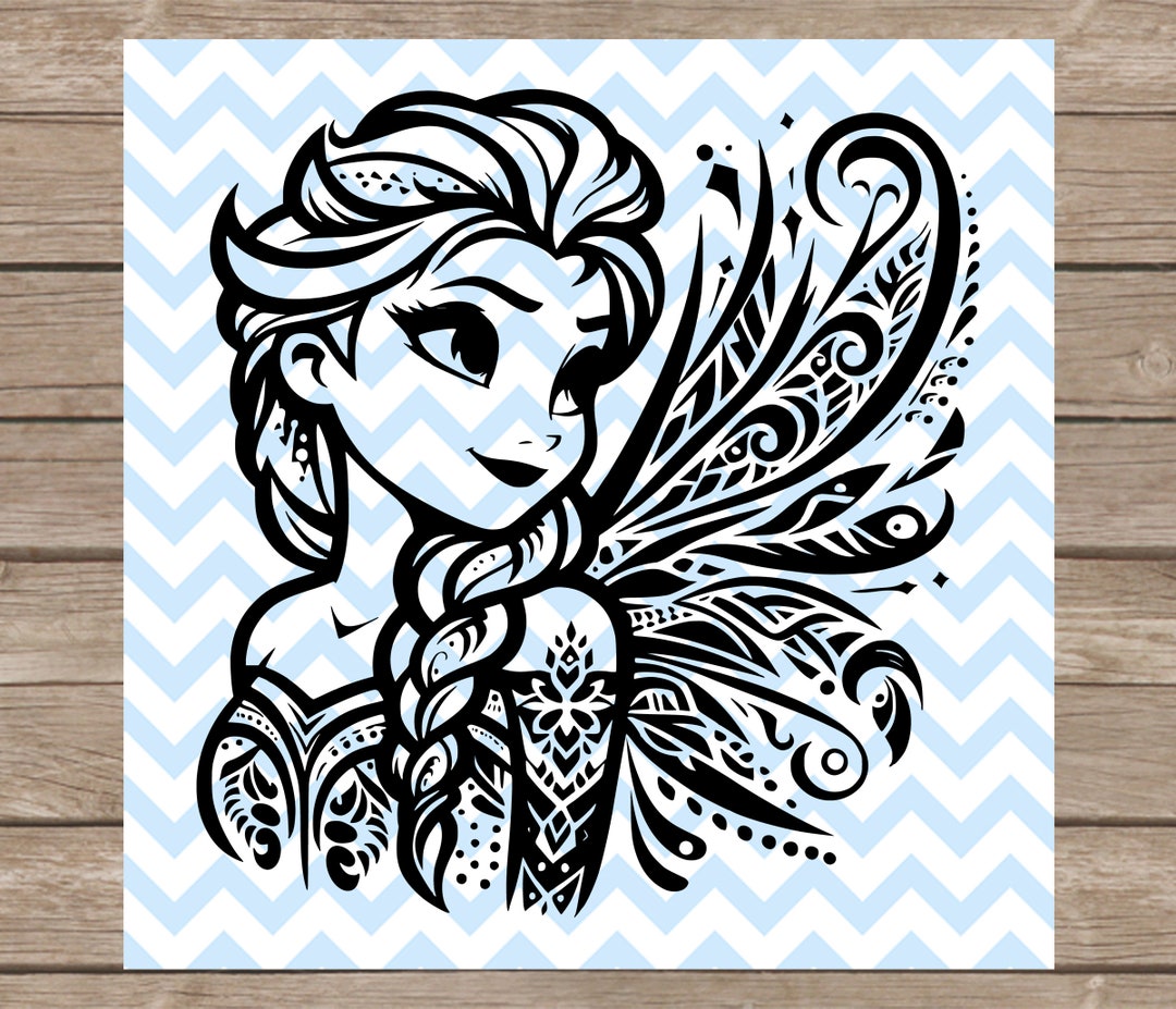 Elsa Arendelle Frozen Swirl SVG Vector Digital Download Fairy Wings ...