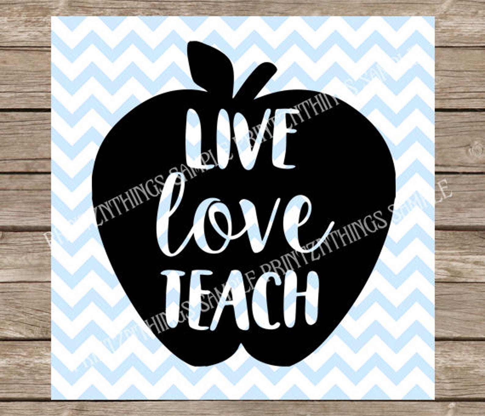 Live Love Teach svg svg file teacher svg teacher teachers | Etsy