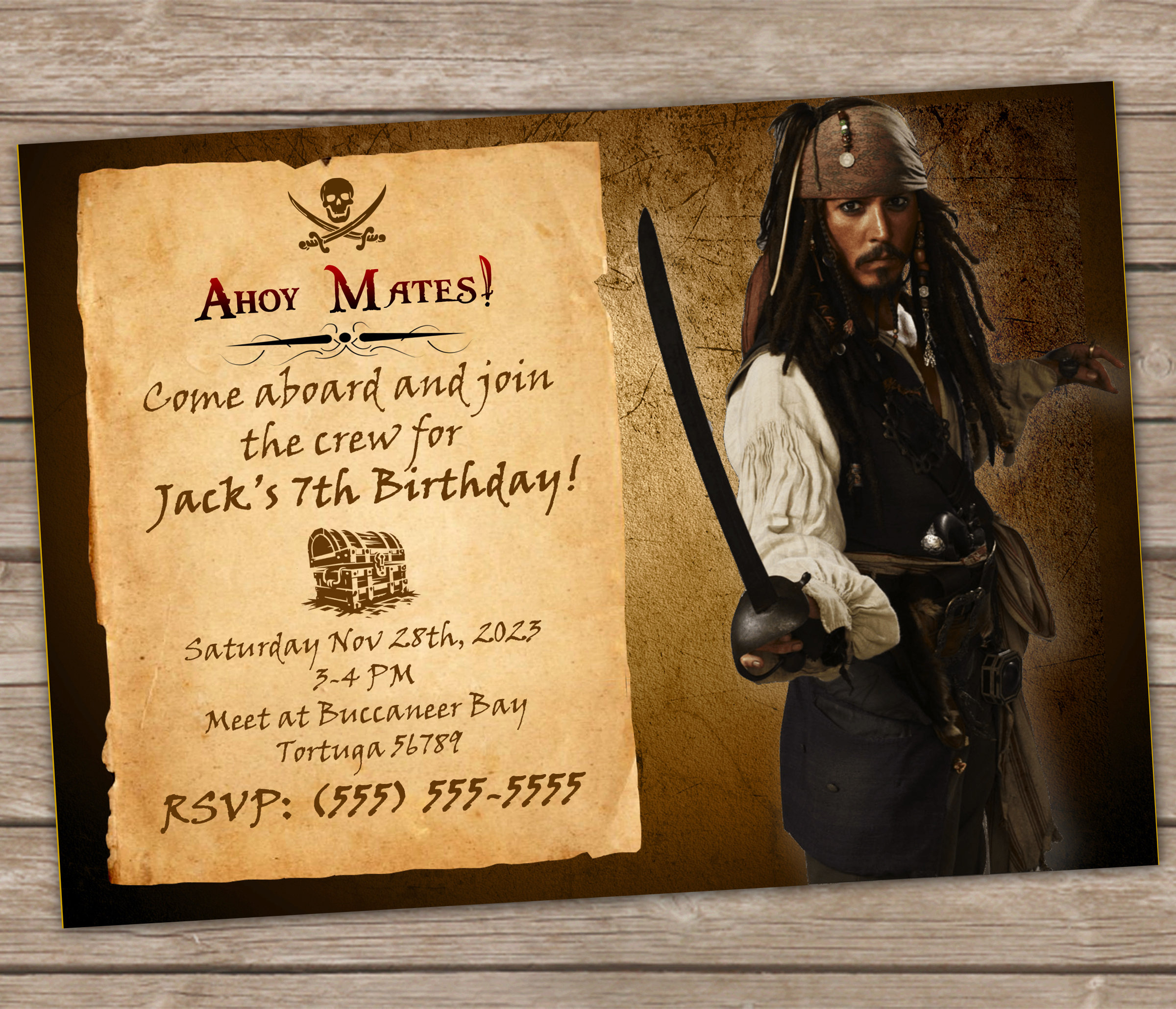 Pirate Invitation, Jack Sparrow, Pirates of Caribbean, Pirate ...