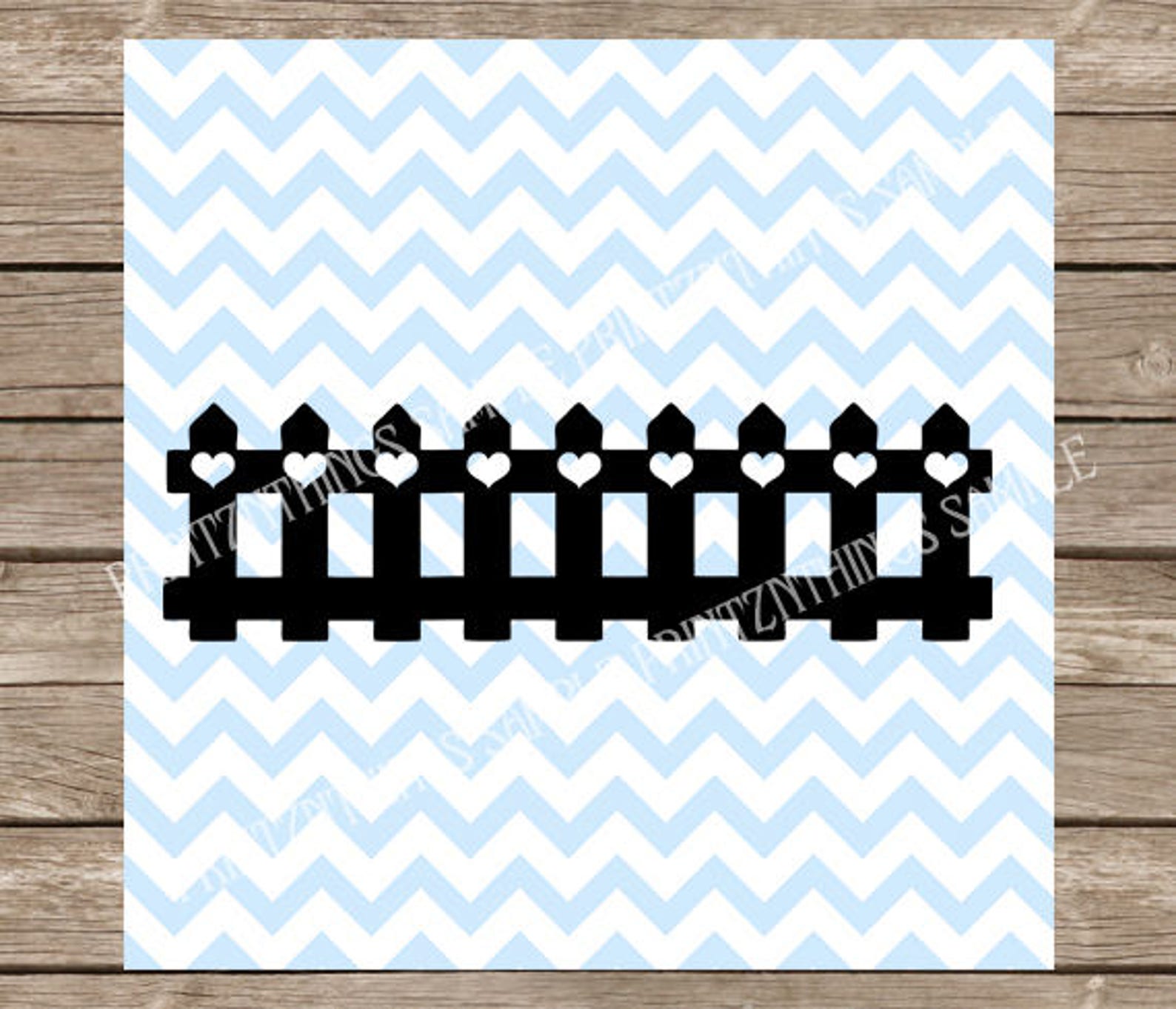 Picket Fence Svg Fence SVG Fence With Hearts Svg Country Svg | Etsy