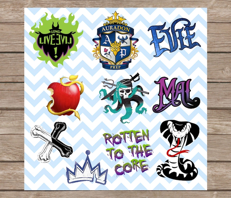 Descendants Clipart PNG Bundle – Mal, Evie, Uma & Auradon Prep Inspired ...