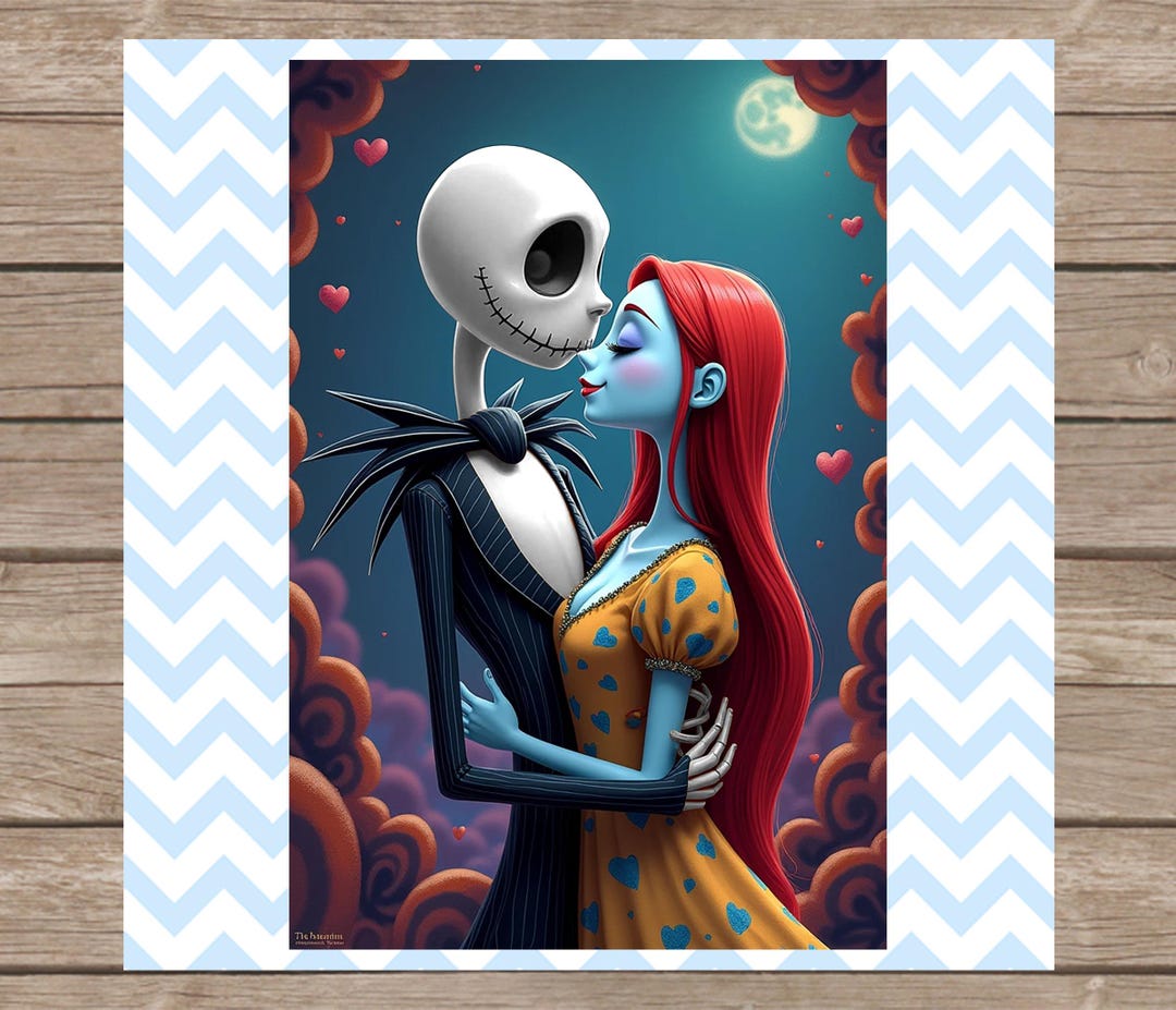 Jack and Sally Halloween JPG Wall Art File Halloweentown Decor ...