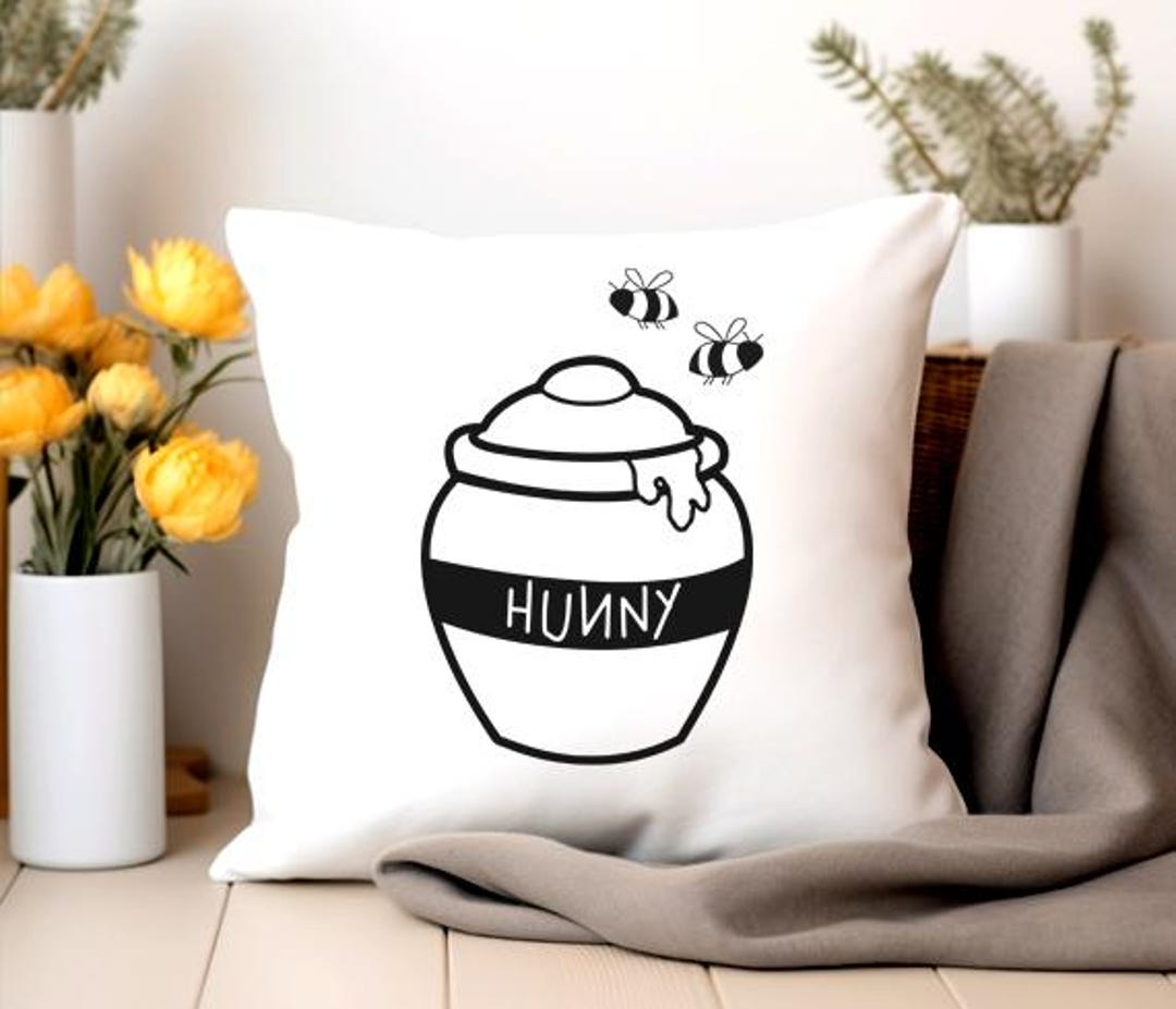 Hunny Pot SVG With Buzzing Bumble Bees, Honey Pot and Honeycomb Clipart ...