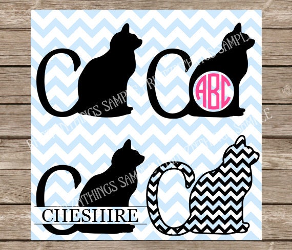 Cat svg Kitty svg Pet svg Cat Monogram svg files Kitten | Etsy