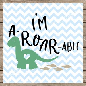 Cute Baby Dinosaur SVG i'm A-roar-able - Etsy
