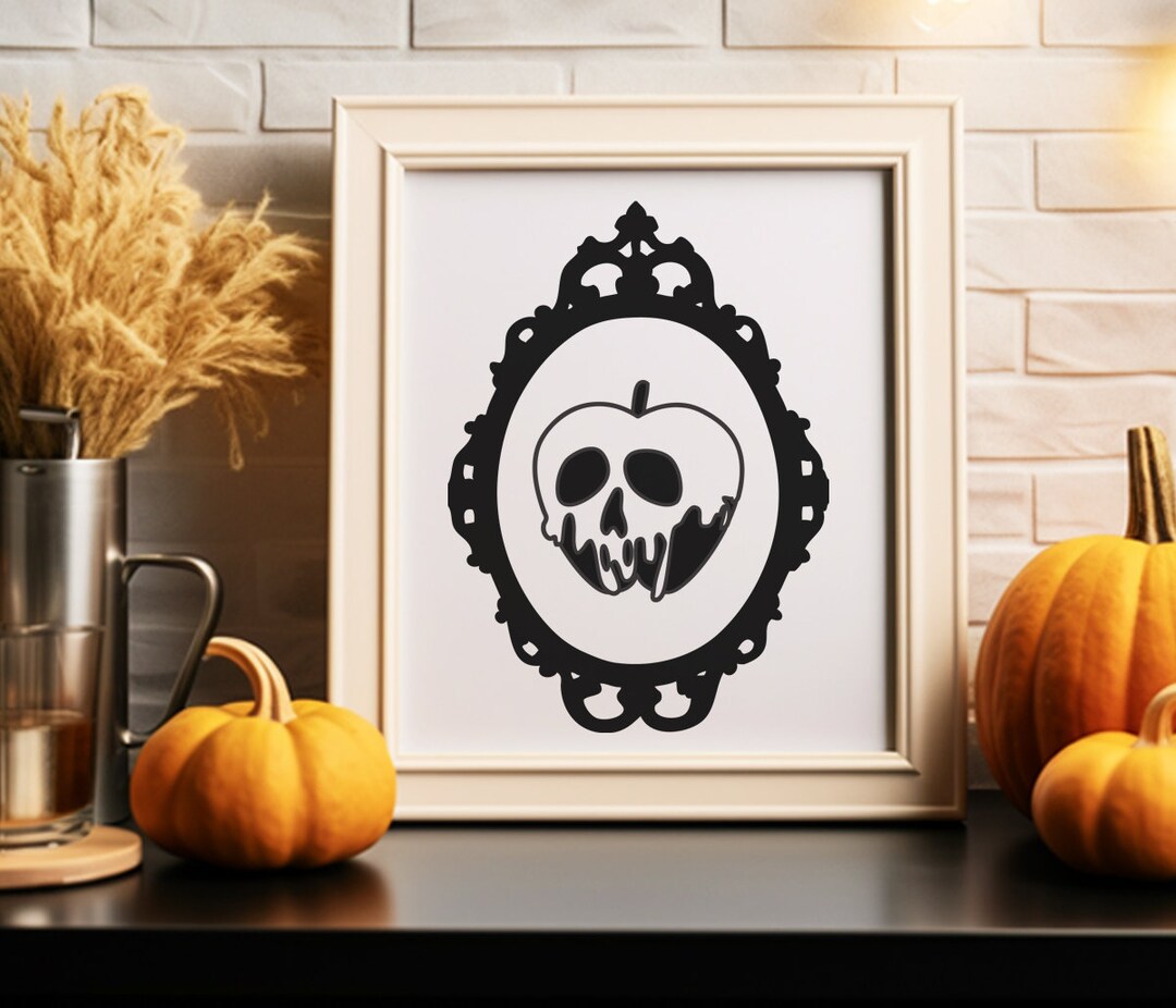 Magic Mirror SVG PNG Evil Queen Magic Mirror Poison Apple Cutting File ...