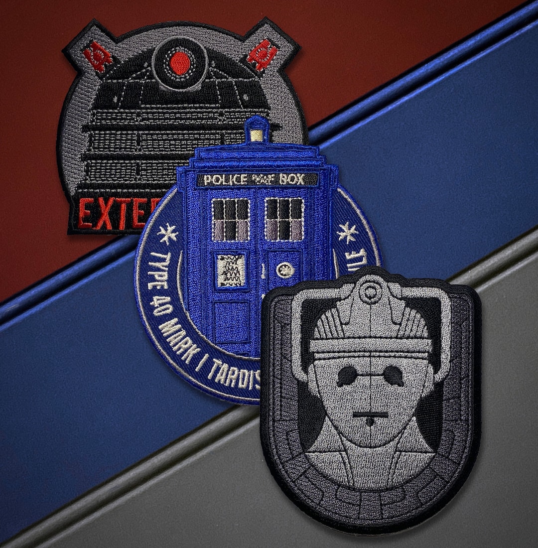 Doctor Who Embroidered Patch Bundle * TARDIS * Dalek * Cyberman - Etsy