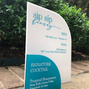 Custom Bar Menu - Personalized Bar Sign With Laser Cut Details ...