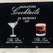 In Memory - Signature Cocktail Menu - Etsy