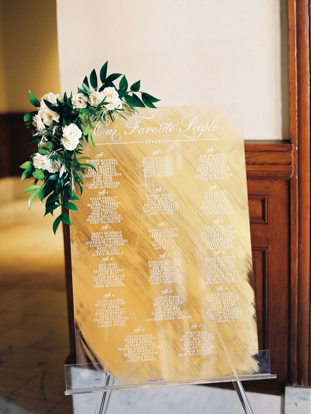 Painted and Printed Acrylic Seating Chart / Programs / Menus / Welcome ...