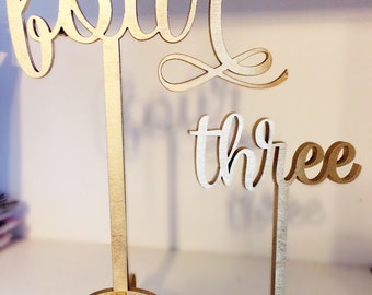 Cursive Table Number - Etsy