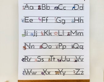 Home School Alphabet Chart Alphabet Learning Poster | Etsy