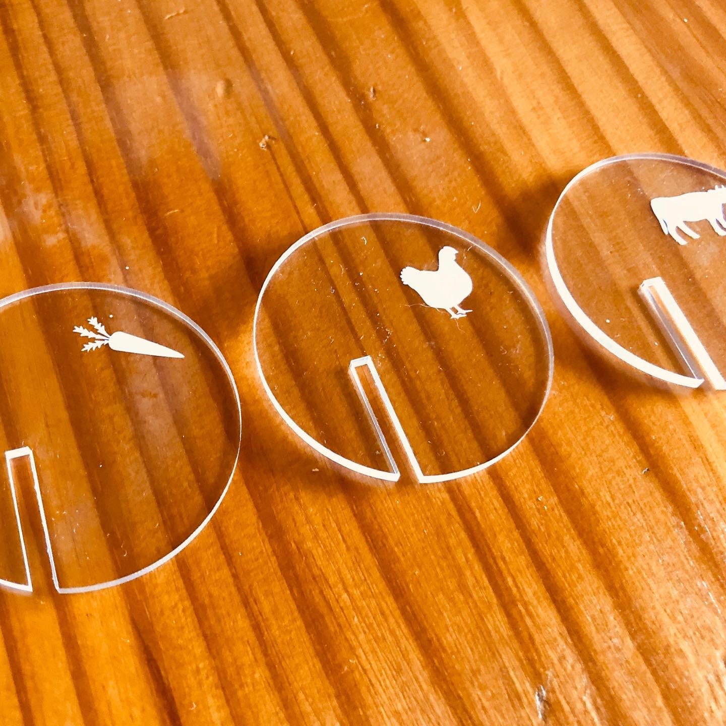 10 Meal Indicator Tags stemless Cocktail Mixer Tags Acrylic - Etsy