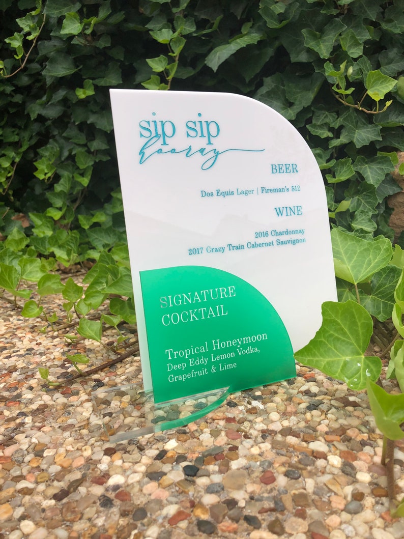 Custom Bar Menu Personalized Bar Sign With Laser Cut Details - Etsy