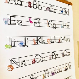 DIGITAL DOWNLOAD Home School Alphabet Chart - Alphabet Learning Poster ...