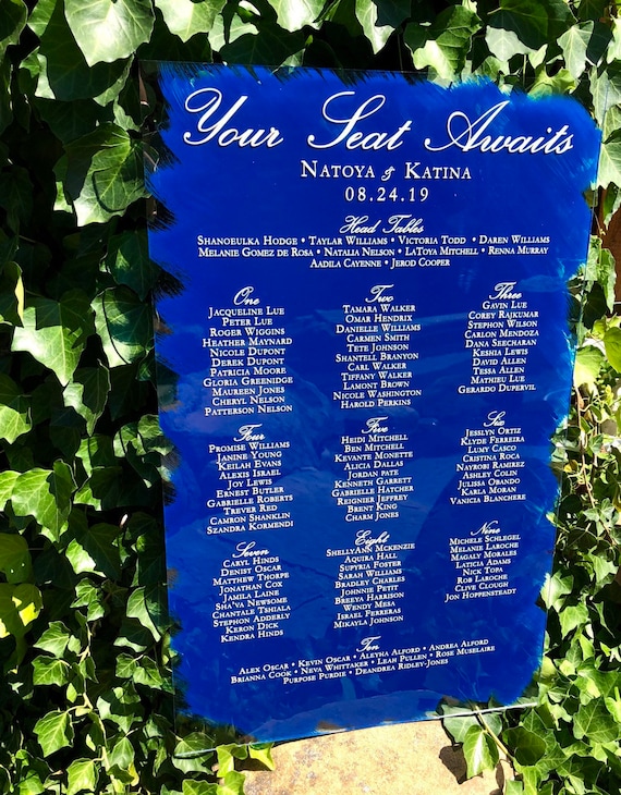 Painted Acrylic Seating Chart Printed Clear Acrylic Seating - Etsy