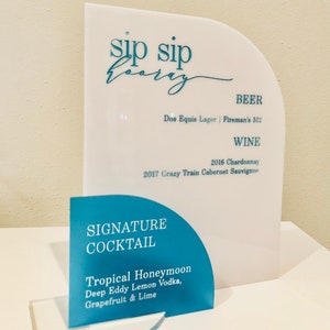 Custom Bar Menu - Personalized Bar Sign With Laser Cut Details ...